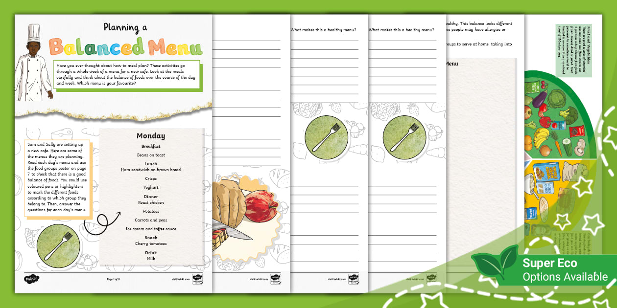 Planning a Balanced Menu (Ages 7 - 11) (Teacher-Made)