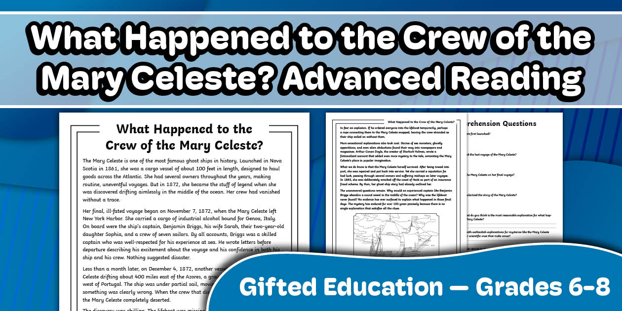 What Happened To the Mary Celeste? Reading Comprehesion