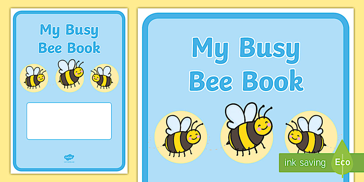 👉 Busy Bee Book Cover - Busy Book Cover Page Printable