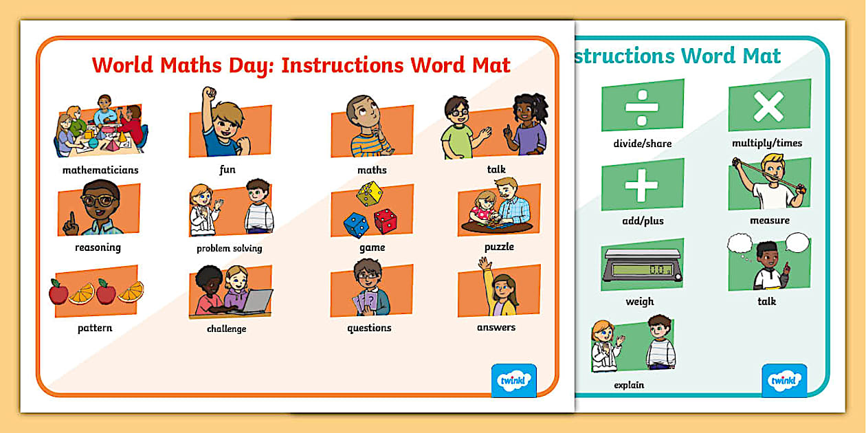 EAL: World Maths Day: Word Mats (Teacher-Made) - Twinkl
