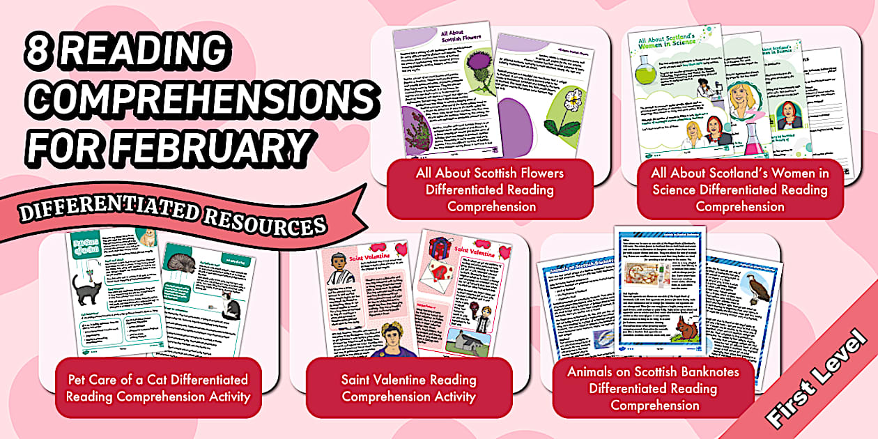 February CfE First Level Reading Comprehensions Pack