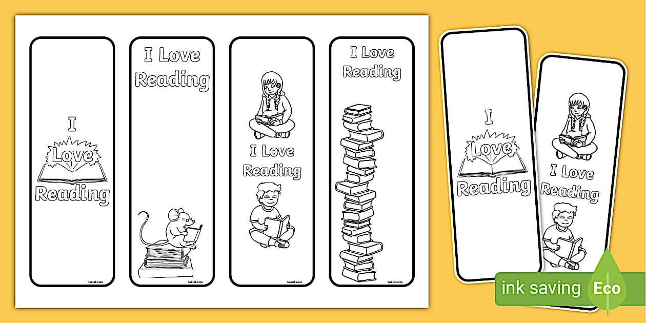 Editable I Love Reading Design a Bookmark Activity - Twinkl