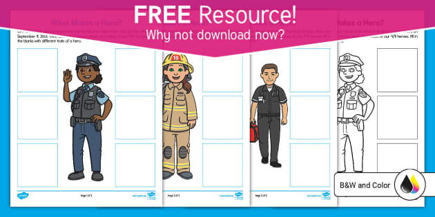 FREE Patriot Day What Makes a Hero? Activity (Teacher-Made)