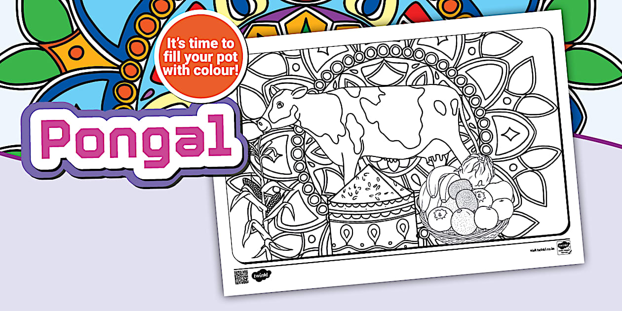 Pongal Colouring Sheet