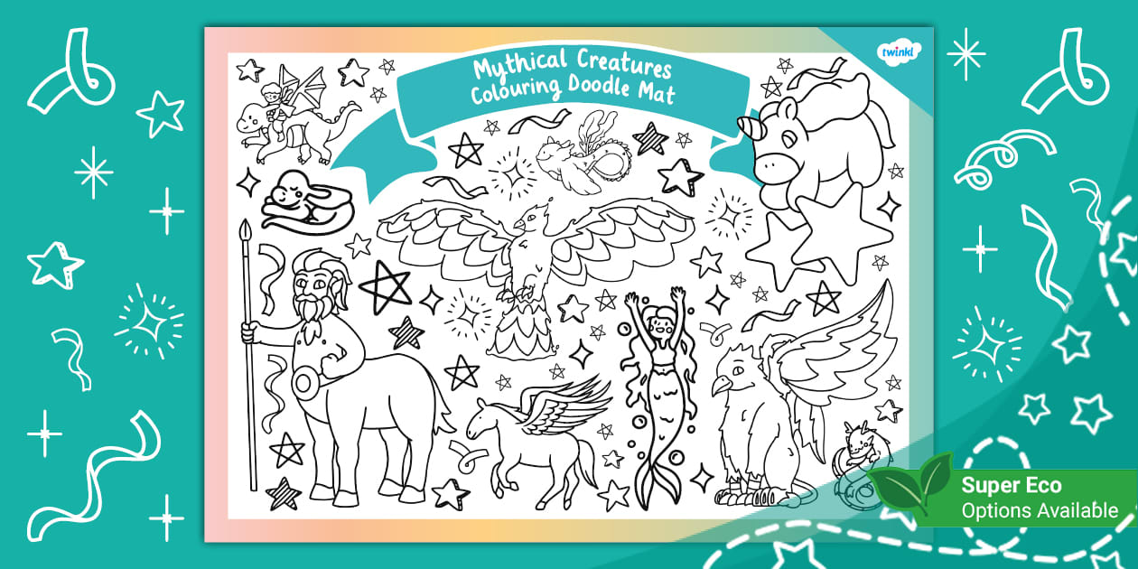 My First Mythical Creatures Doodle Mat (Teacher-Made)