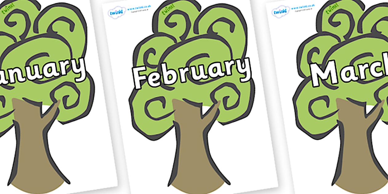 Months of the Year on Trees (teacher made) - Twinkl