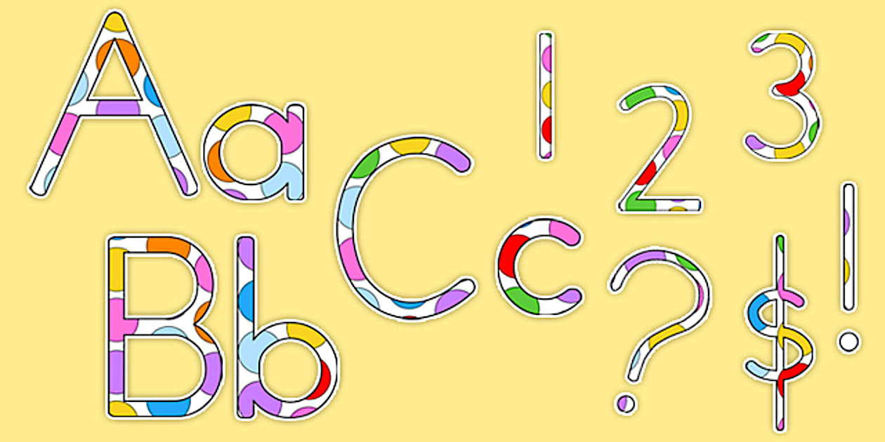 Editable Polka Dot Display Lettering (teacher made) - Twinkl