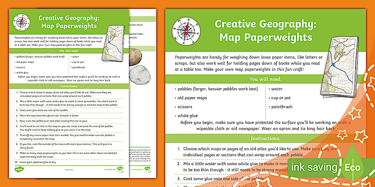 Creative Geography: Map Paperweights (Teacher-Made) - Twinkl