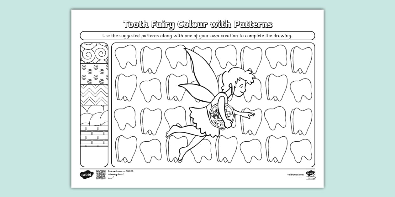 Tooth Fairy Colour with Patterns Activity (teacher made)