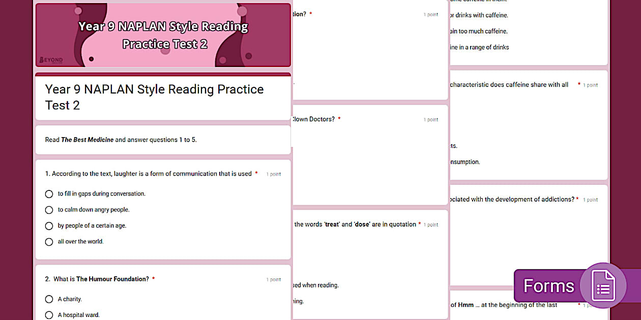 Year 9 NAPLAN Reading Practice Test 2 | Teacher-Made