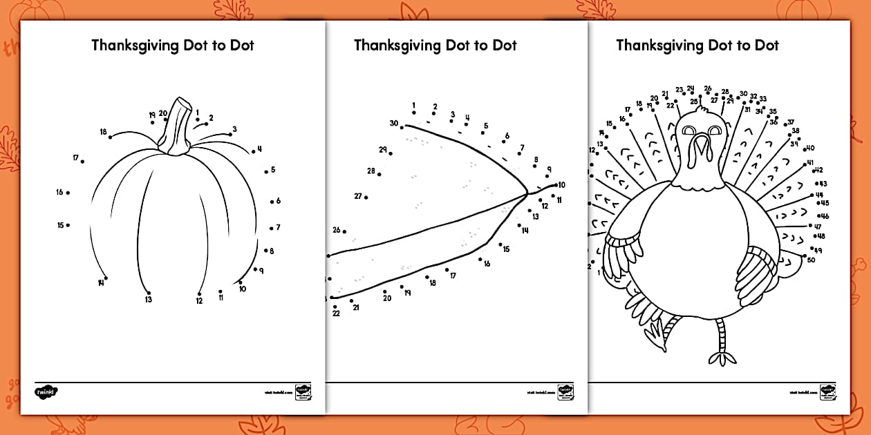 Easy Thanksgiving Connect the Dots Activity | Twinkl USA