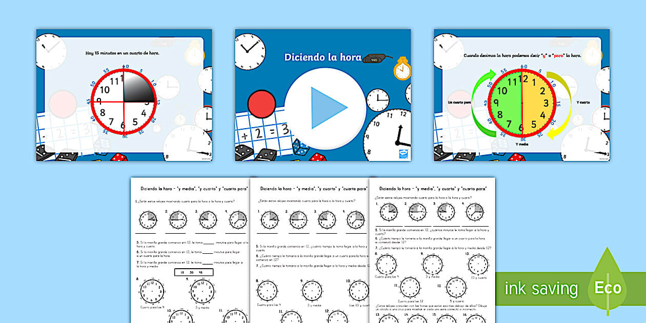 Diciendo la hora Pack de enseñanza (Hecho por educadores)