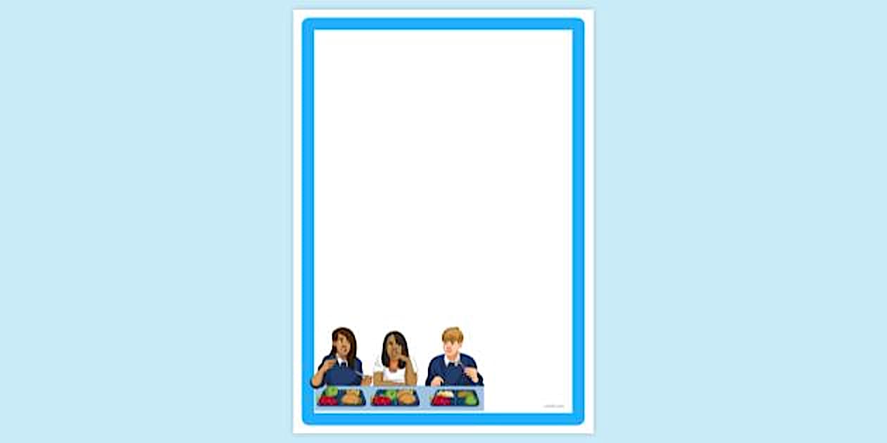 Simple Blank Hot School Dinner Page Border | Twinkl - Twinkl