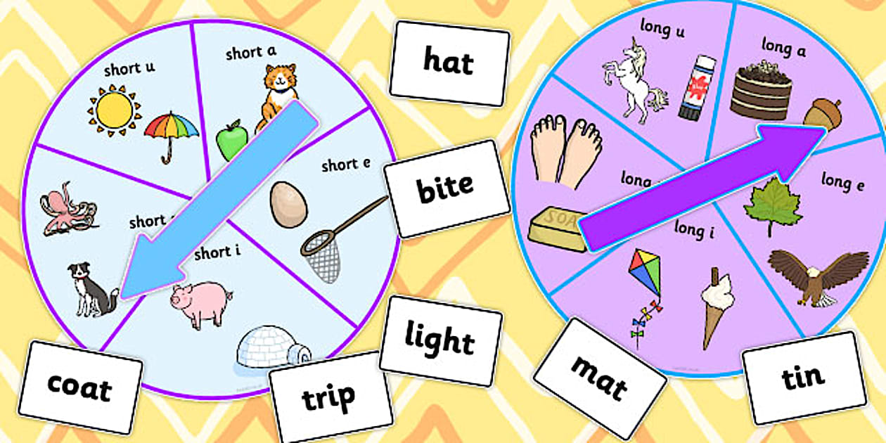 Vowel Manipulation Spinner Game (teacher made) - Twinkl