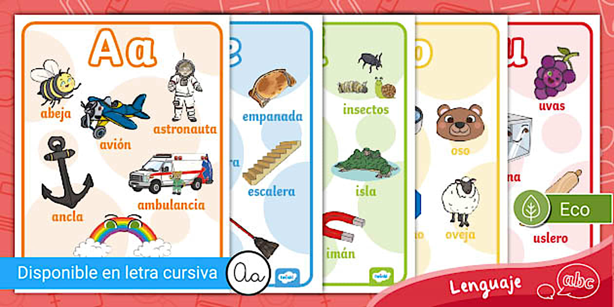 Pósteres Vocales Palabras (Hecho por educadores) - Twinkl