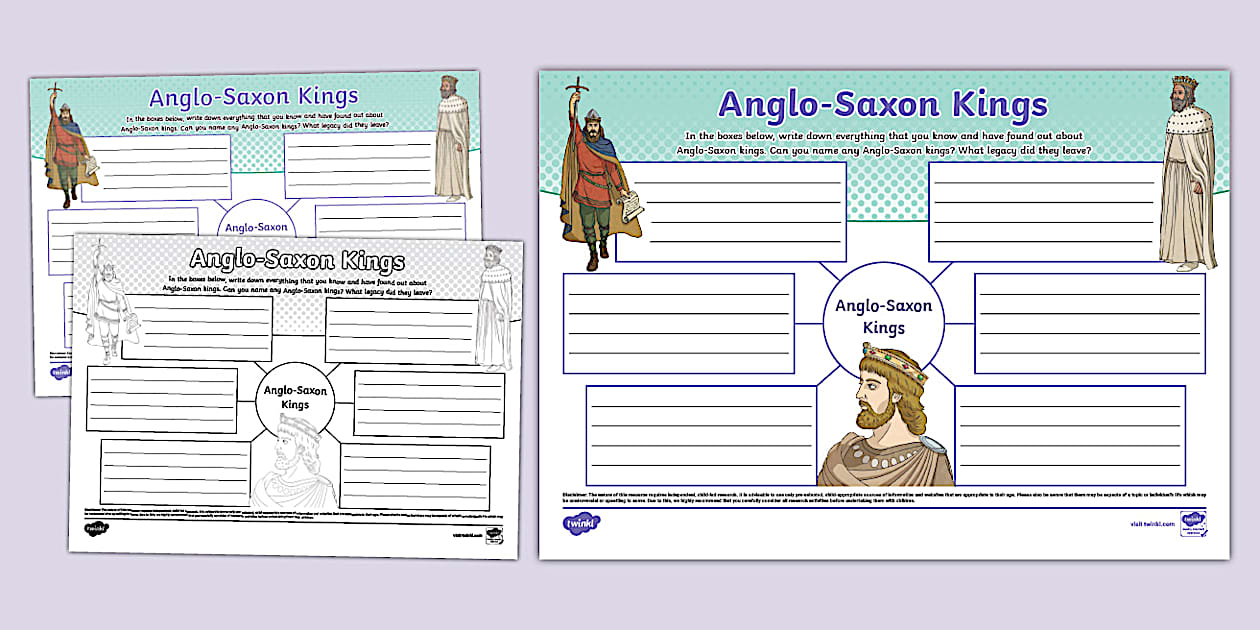 Anglo-Saxon Kings Mind Map (teacher made) - Twinkl