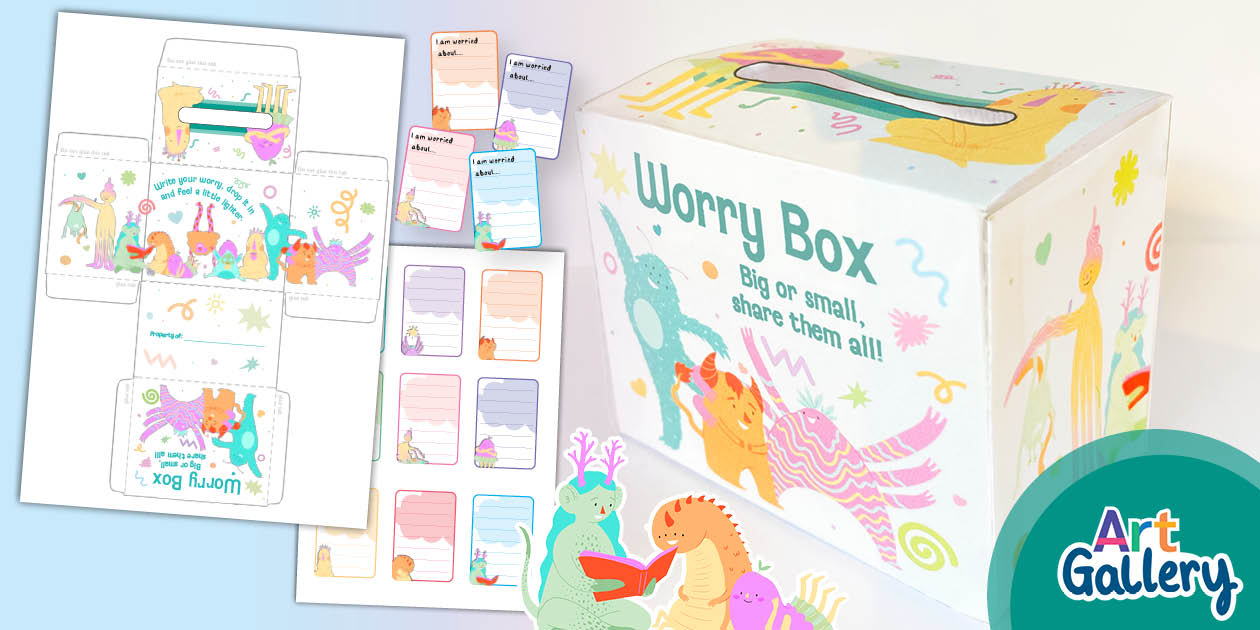 Share Your Worries Printable Box and Cards (teacher made)