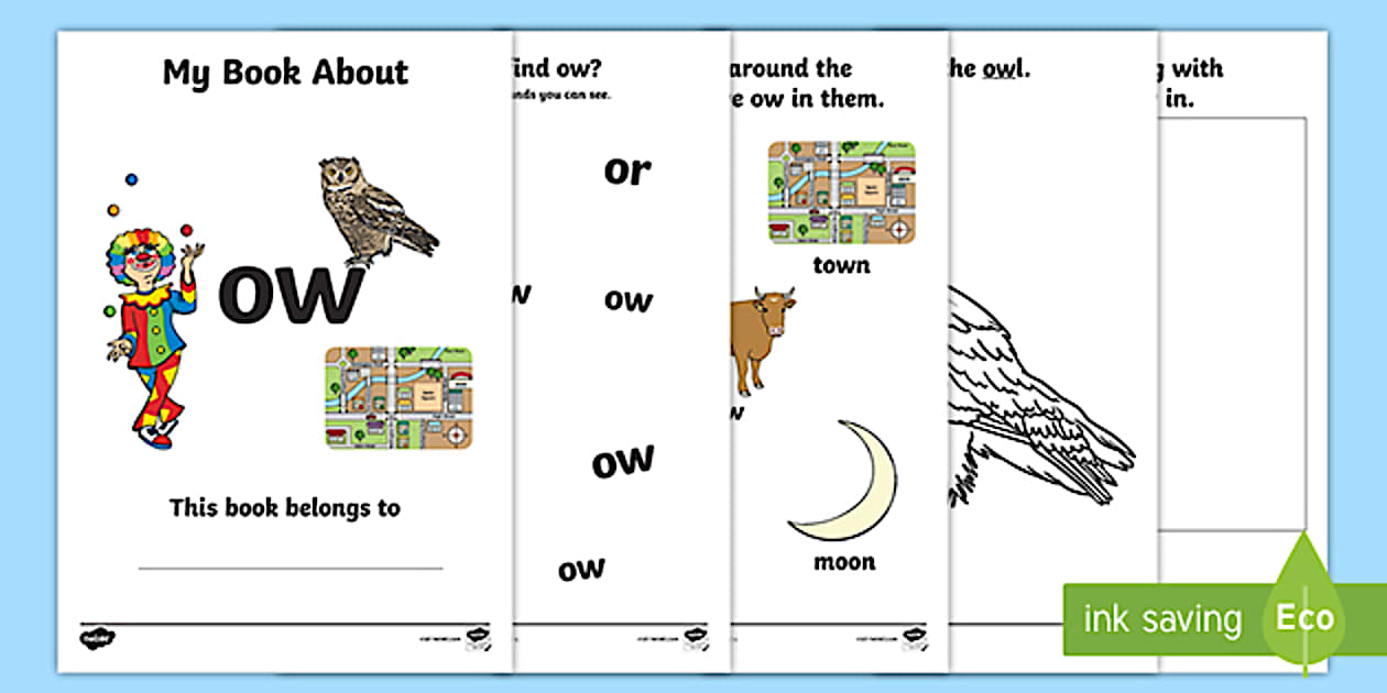 My Phase 3 Digraph Workbook (ow) (teacher made) - Twinkl