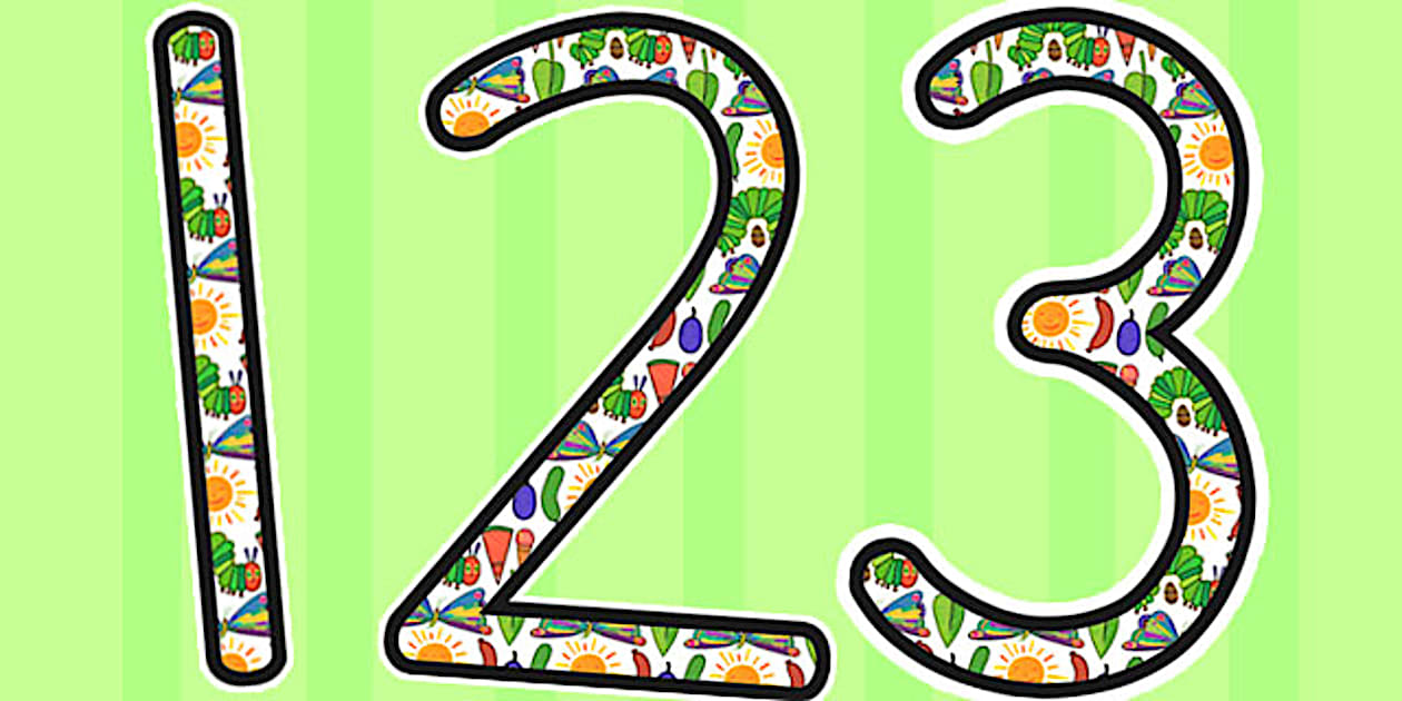 Display Numbers to Support Teaching on The Very Hungry Caterpillar