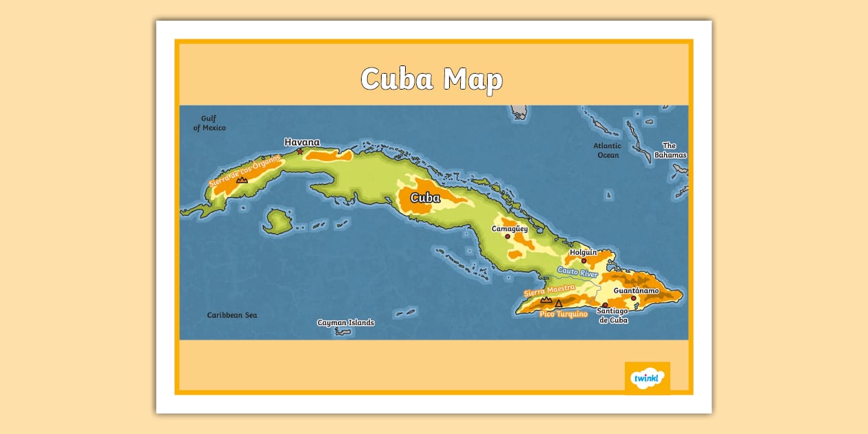 KS2 Cuba Display Map (teacher made) - Twinkl