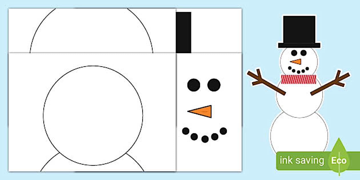 Black and White Build Your Own Snowman Activity Pack