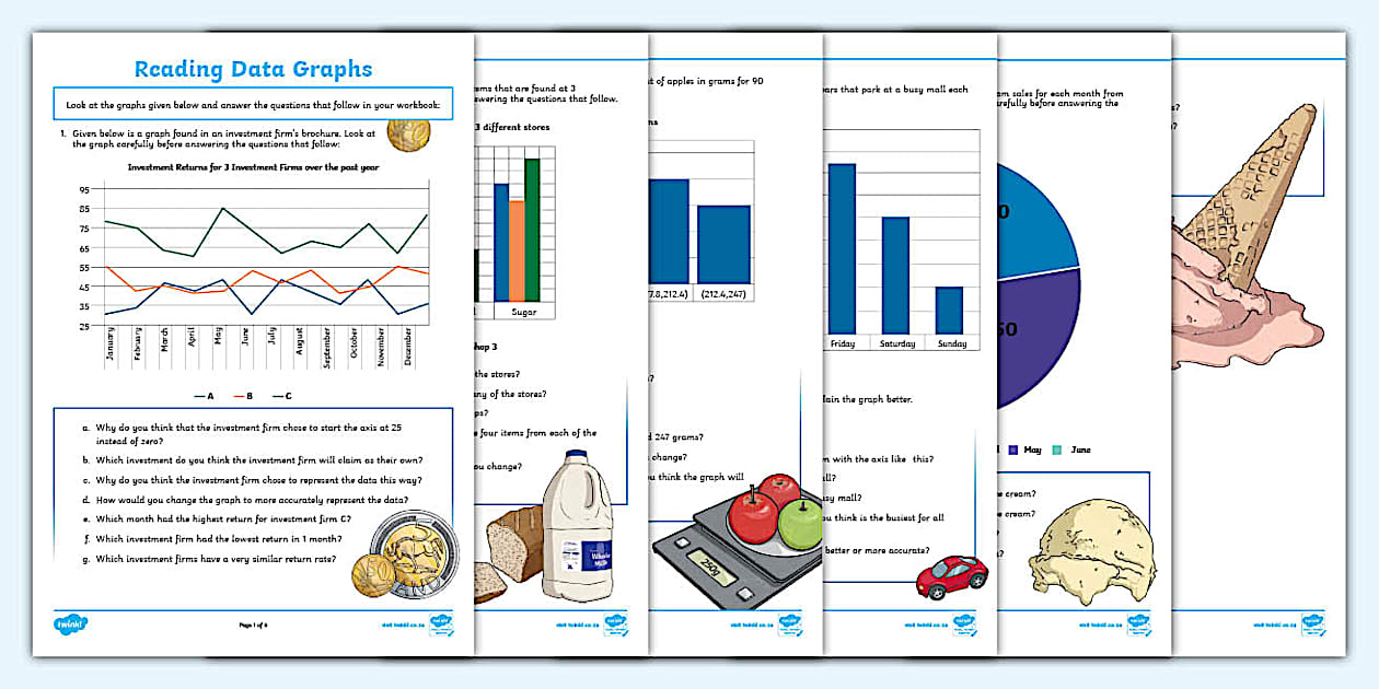 Reading Data Graphs Activity Sheet (teacher made) - Twinkl