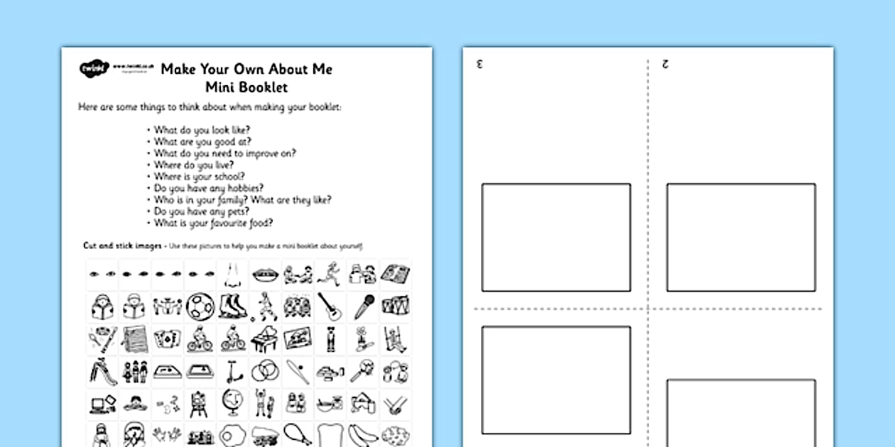 Make Your Own All About Me Mini Booklet (teacher made)