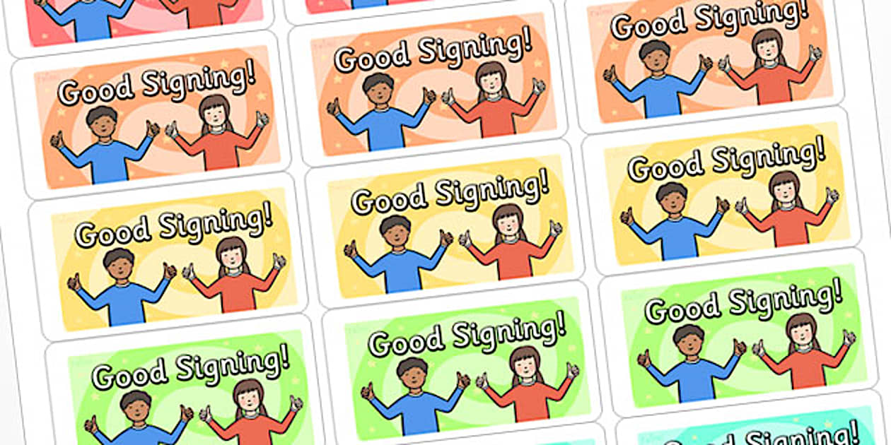 👉 Good Signing Multicolour Stickers (teacher made)