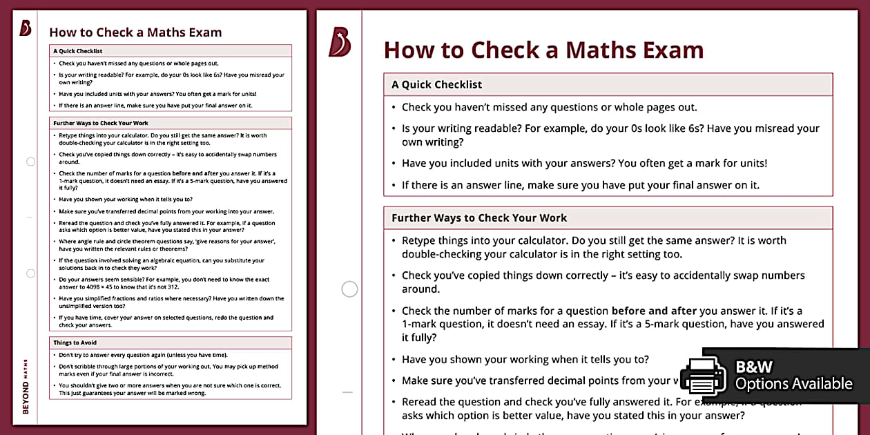 👉 *NEW* Maths Exam Tips: How to Check Your Maths Exam | Revision