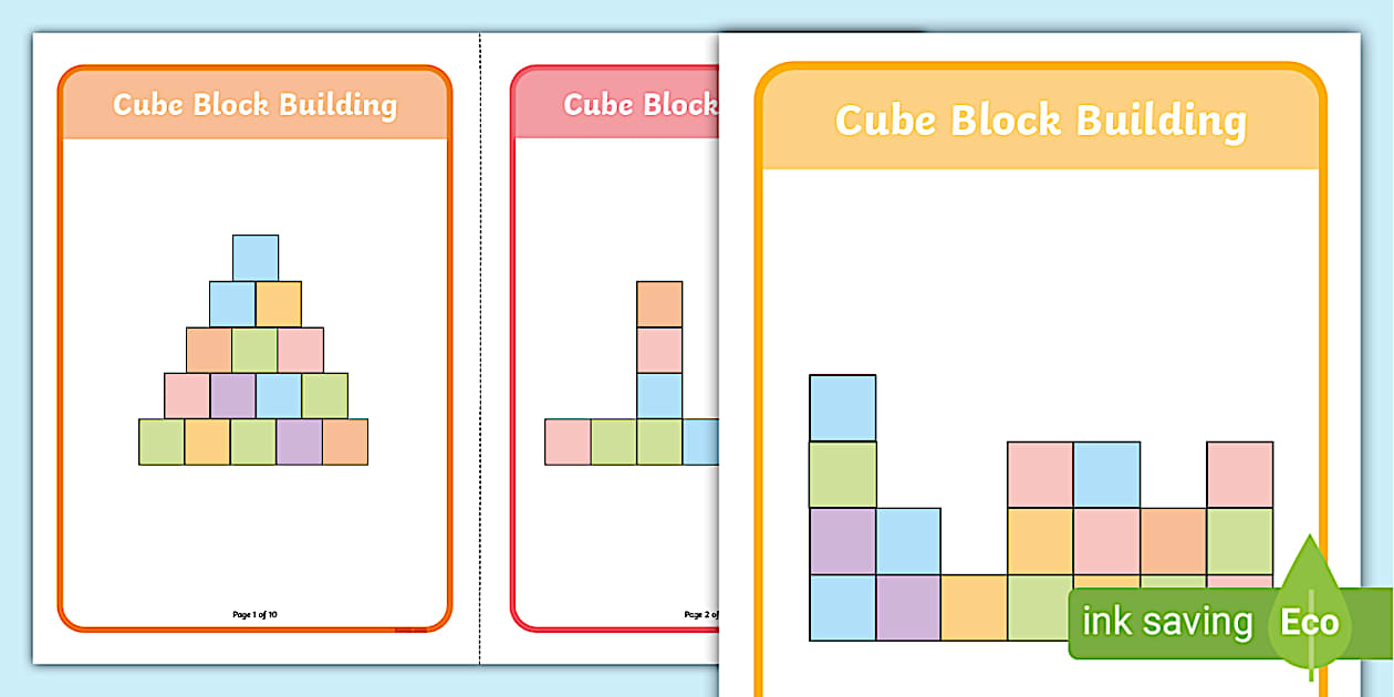 Cube Block Building Activity (teacher made) - Twinkl