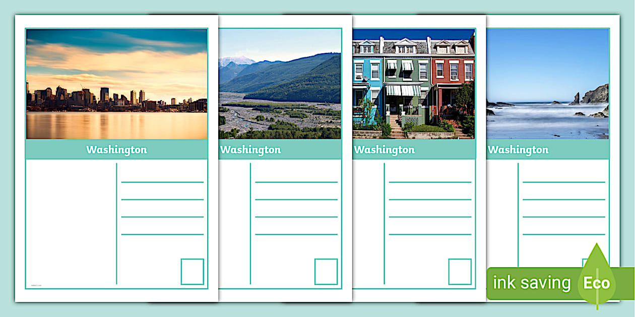 Washington Postcards | Twinkl | KS1 | Stationery | USA