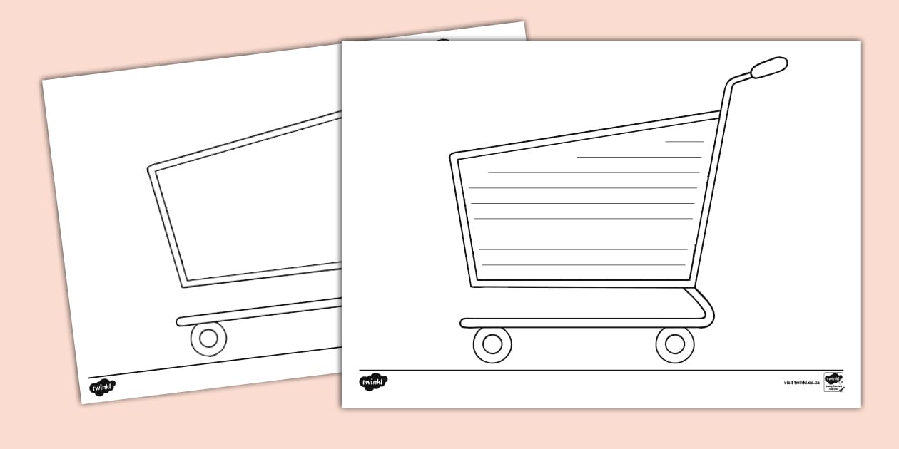 Shopping Cart Writing Template (teacher made) - Twinkl