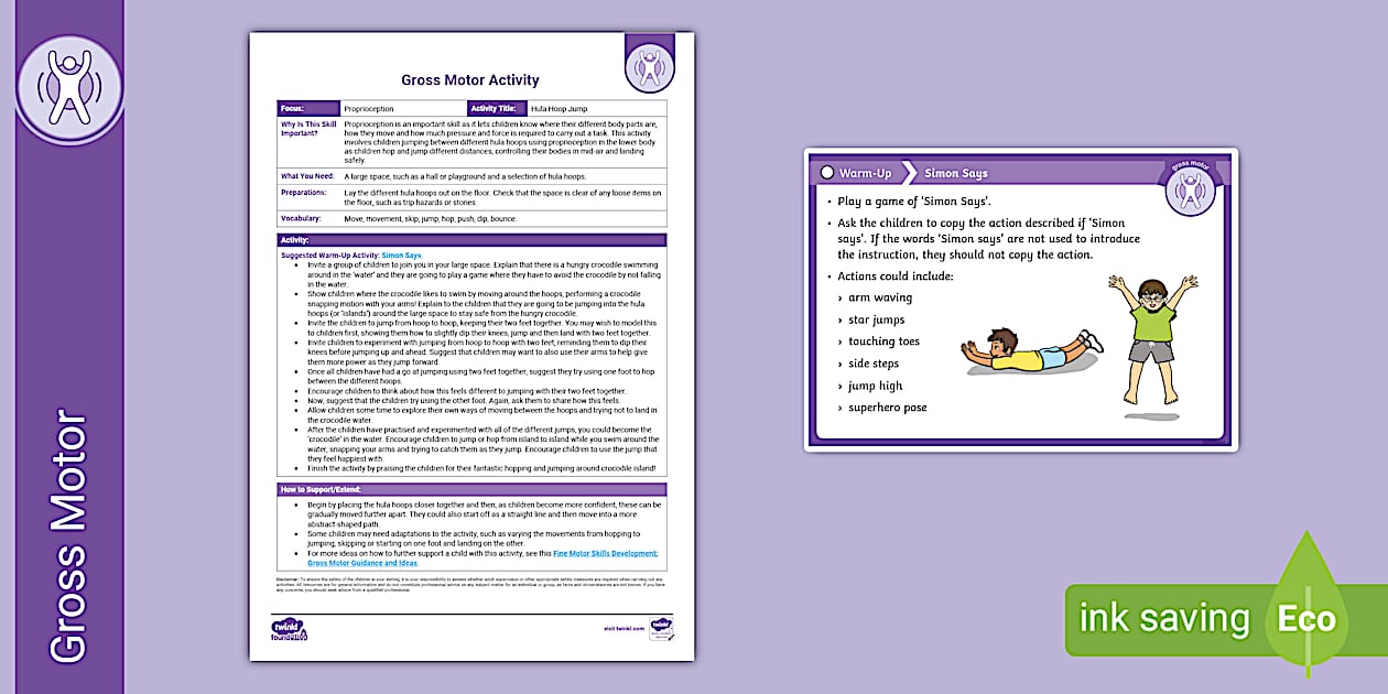 Gross Motor Skills Activity: Hula Hoop Jump (teacher made)