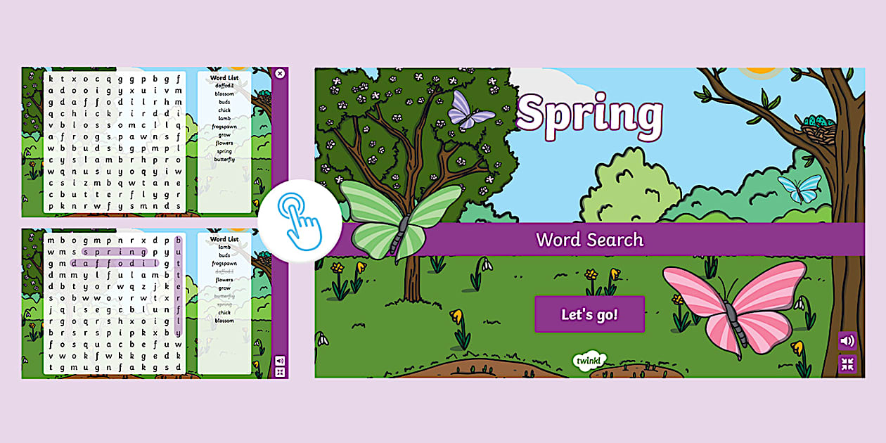 Spring Interactive Word Search (teacher made) - Twinkl