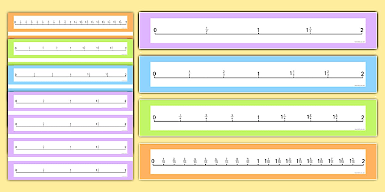 Fractions Number Lines to 2 (teacher made) - Twinkl