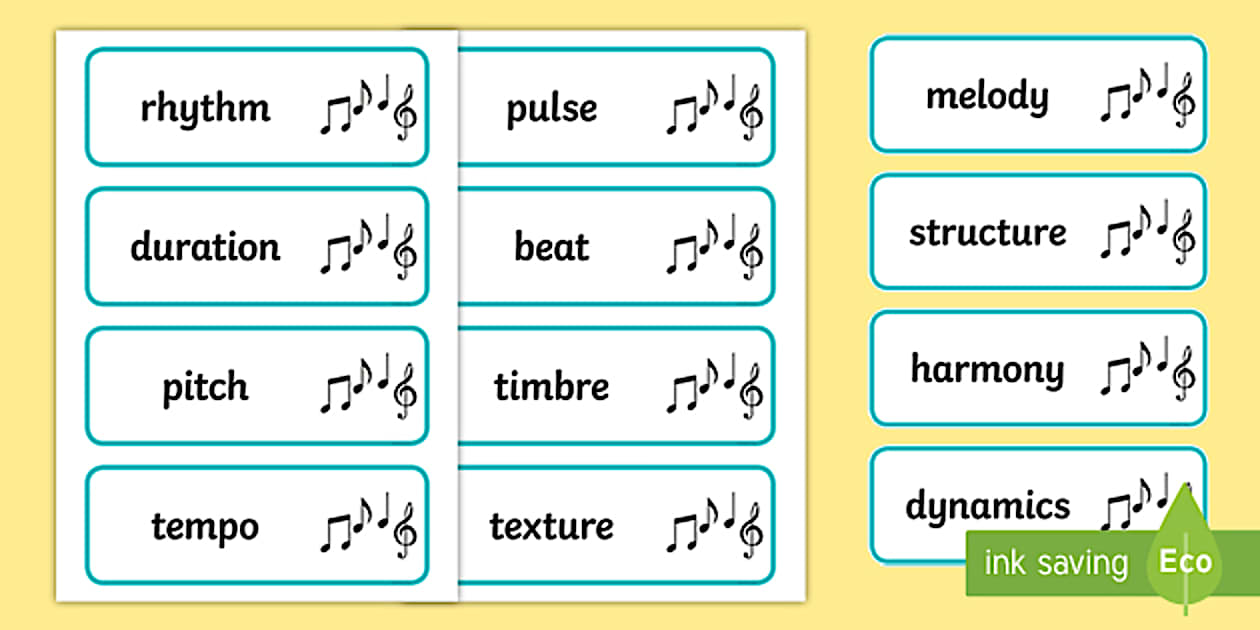 Music Vocabulary Cards - Music Literacy Primary Resources