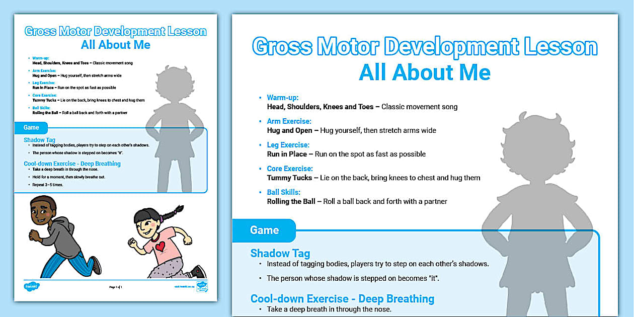Gross Motor Development Lesson Plan - All About Me - Twinkl