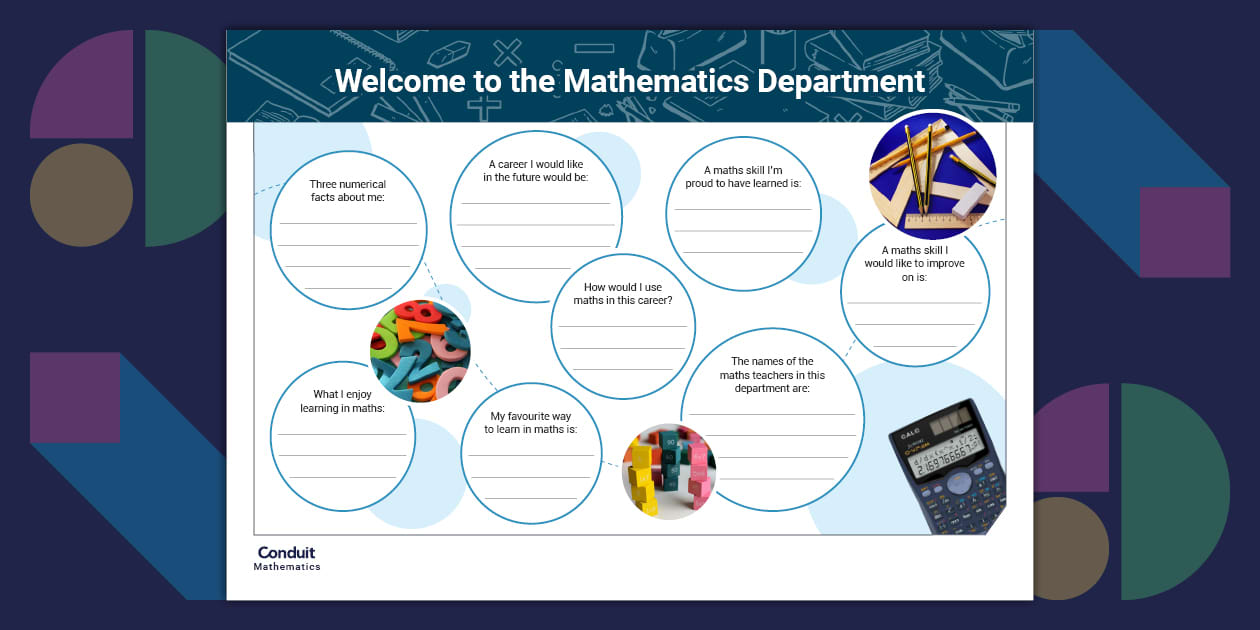 Welcome to the Mathematics Department Activity Sheet