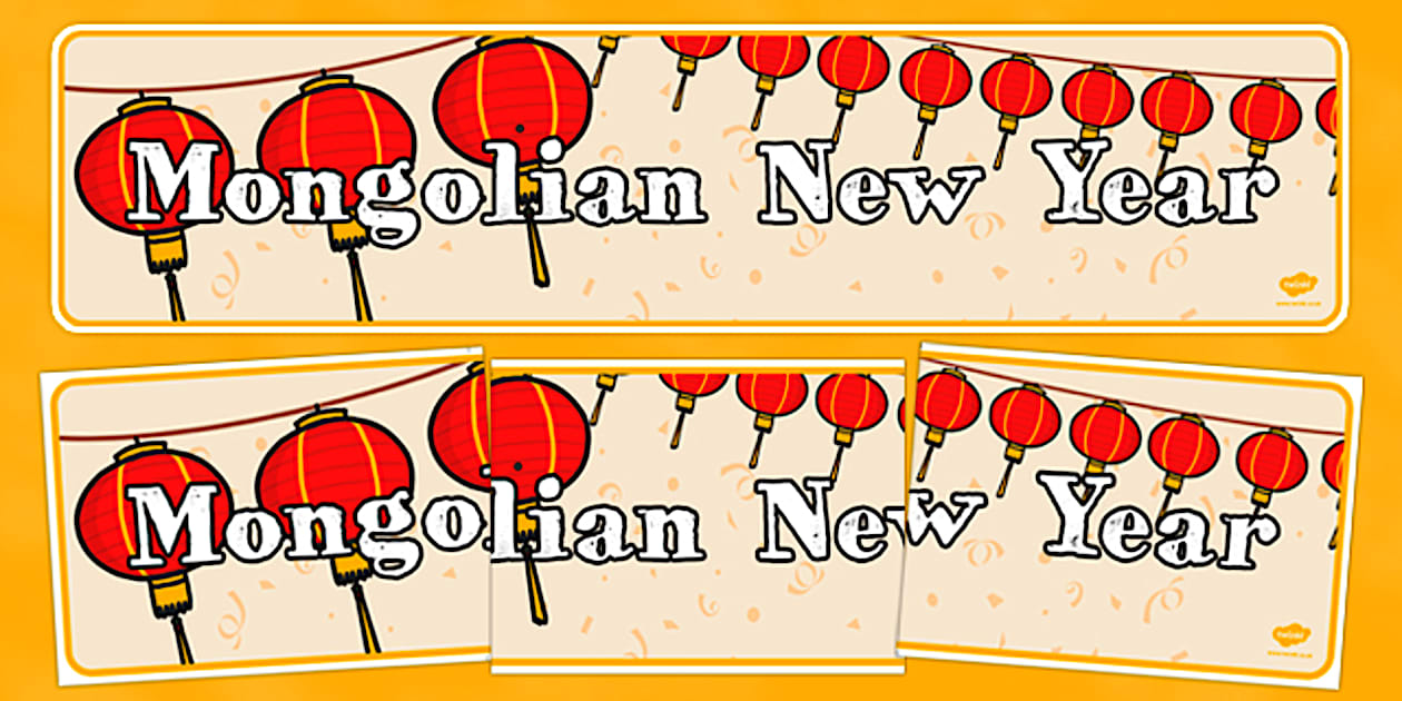 Cursive Mongolian New Year Display Banner (teacher made)