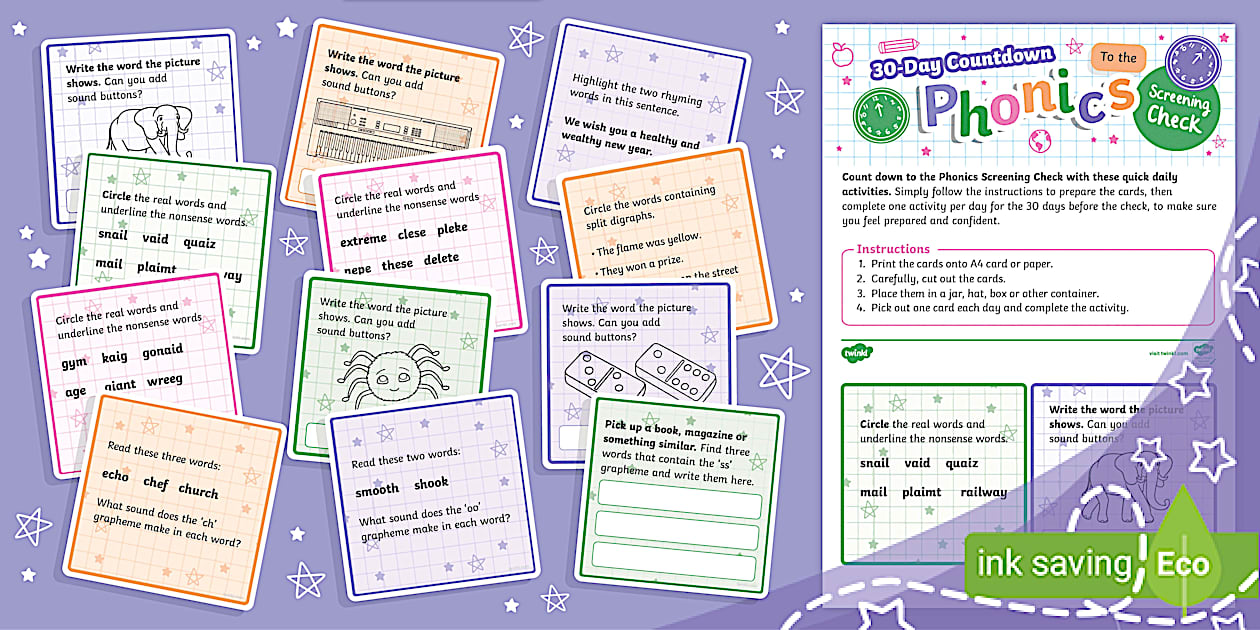30-Day Countdown to the Phonics Screening Check - Twinkl