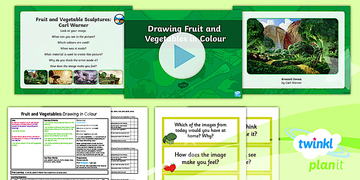 Art: Fruit and Vegetables: Drawing Fruit and Vegetables in Colour LKS2 ...
