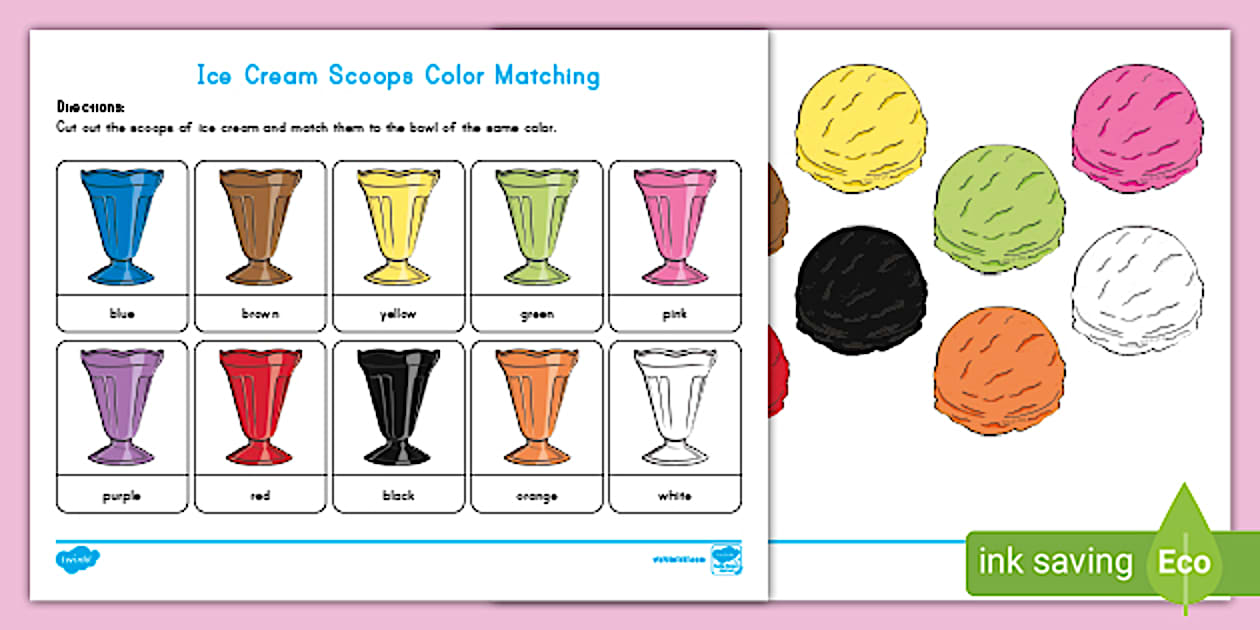 Ice Cream Color Matching Game | Ice Cream Day | Twinkl USA