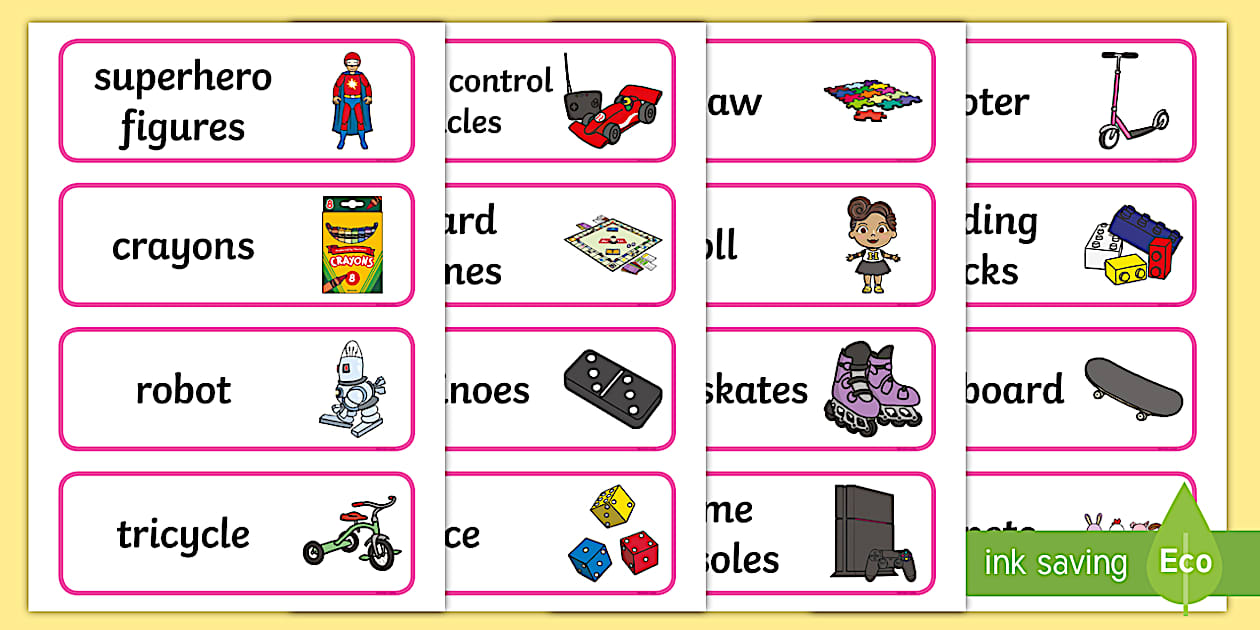 Cursive Toys Word Cards (professor feito) - Twinkl
