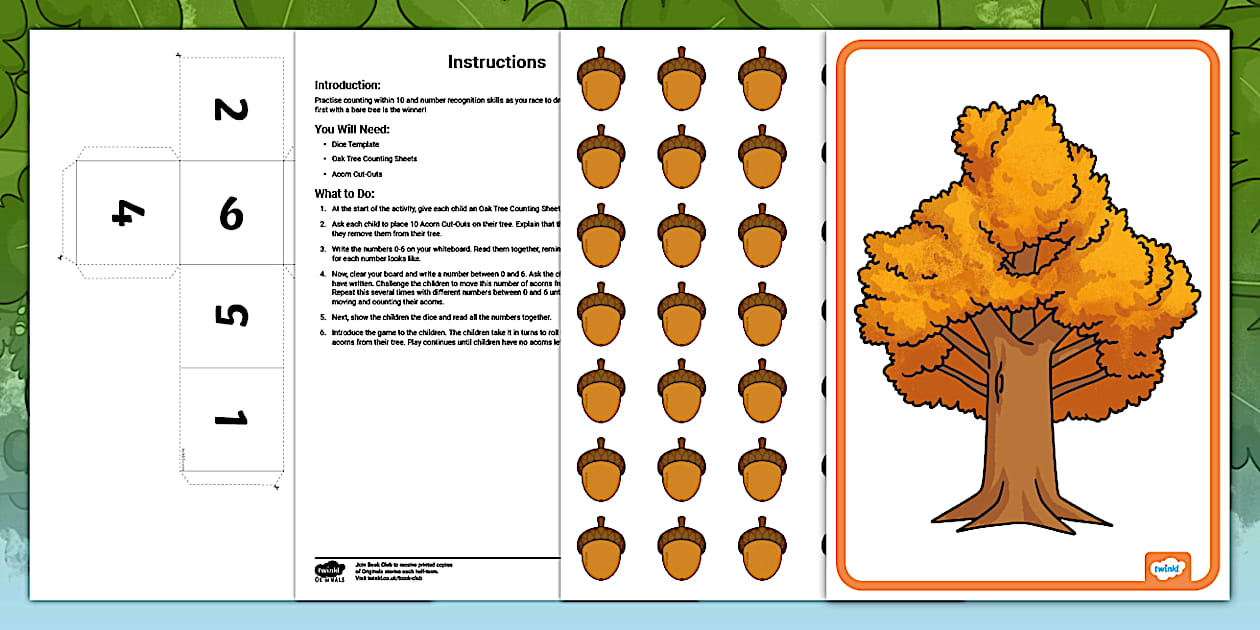 Little Acorns Are Falling Counting Activity Resource Pack