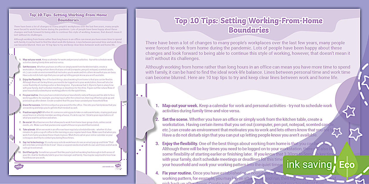 Top Tips: Setting Working-From-Home Boundaries - Twinkl