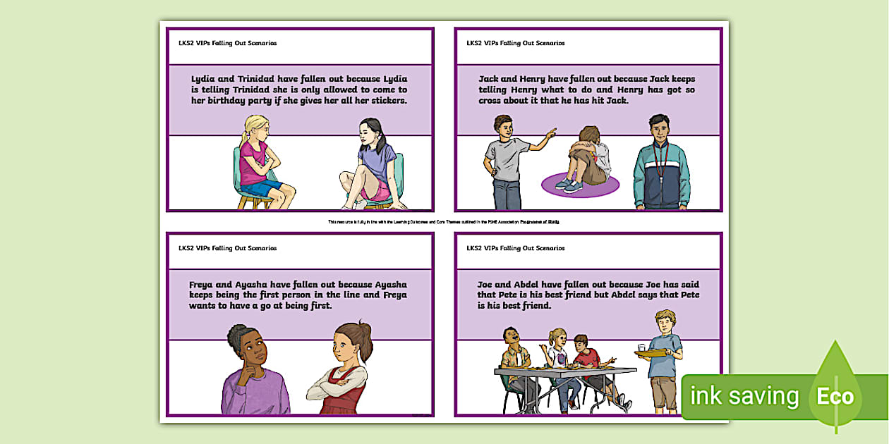 Falling Out Scenario Cards (teacher made) - Twinkl