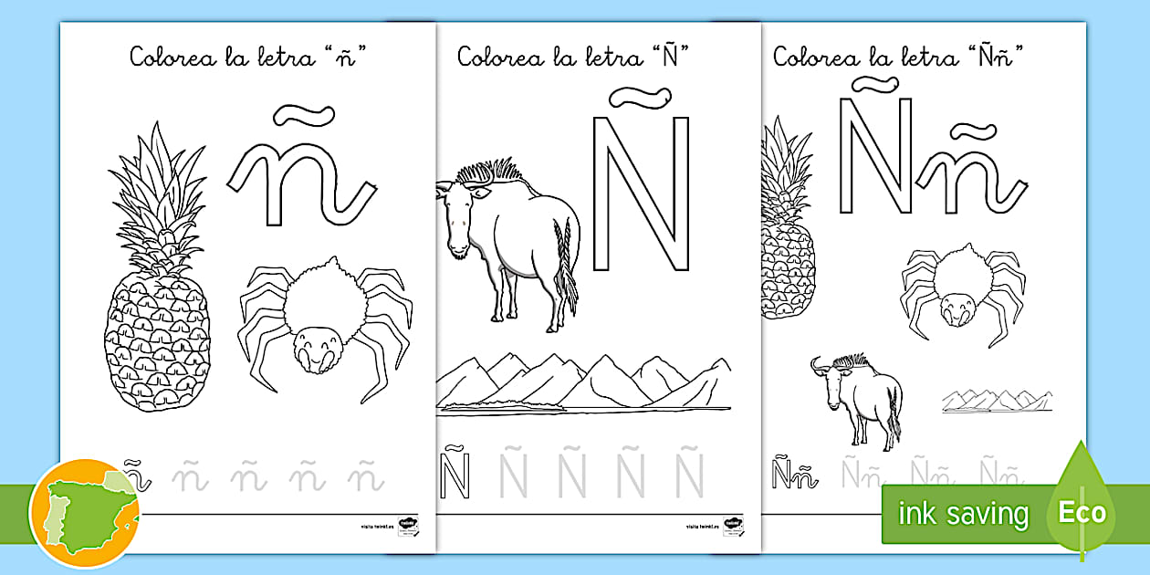 Hoja de colorear: La letra ñ