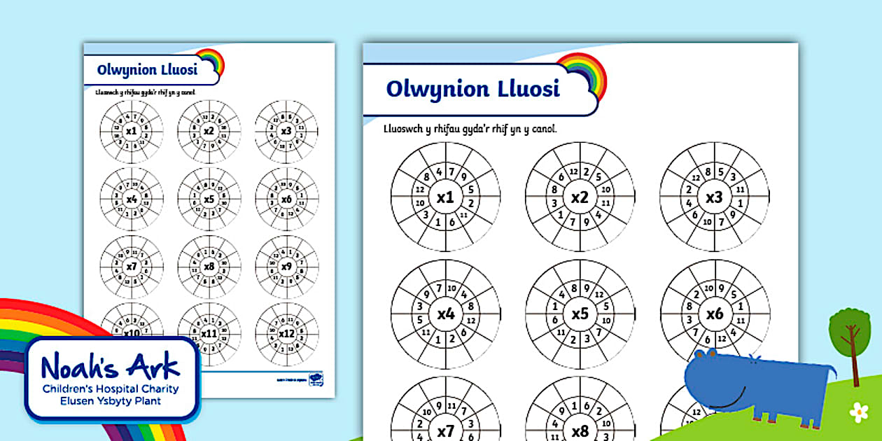 FREE! - Taflen Weithgaredd Olwynion Lluosi (Teacher-Made)