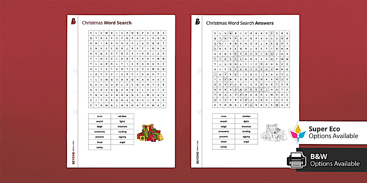 Christmas Word Search (teacher made) - Twinkl