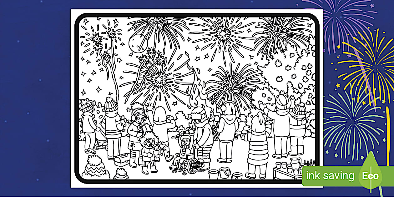 Busy Bonfire Night Busy Colouring Challenge (Teacher-Made)